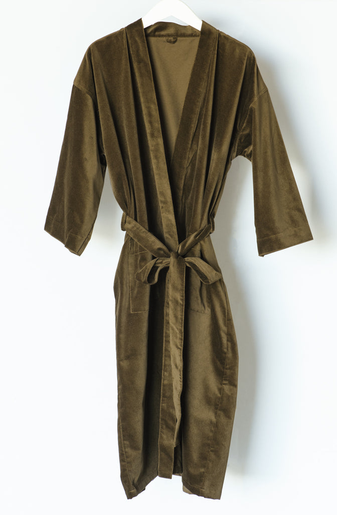 Nokori Deep Moss Housecoat | biancalorenne.co.nz